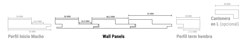 Wall Panel MDF RH Peroba Rosa - Tecnoperfil